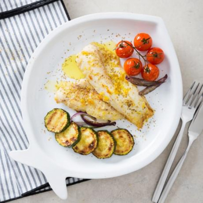 Filetes de Pescada no Forno com Legumes Grelhados - Pescanova